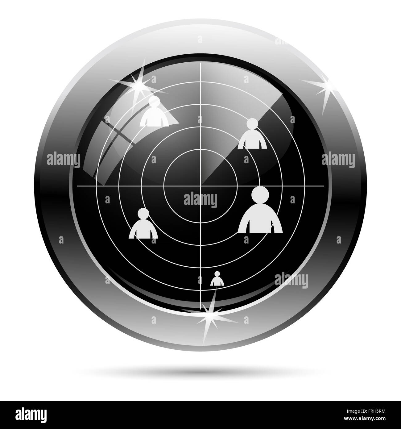 Radar icon. Metallic internet button on white background Stock Photo ...