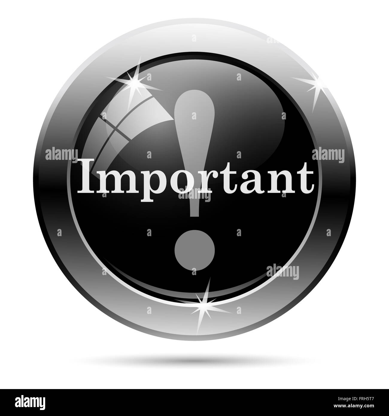 Important icon. Metallic internet button on white background Stock ...