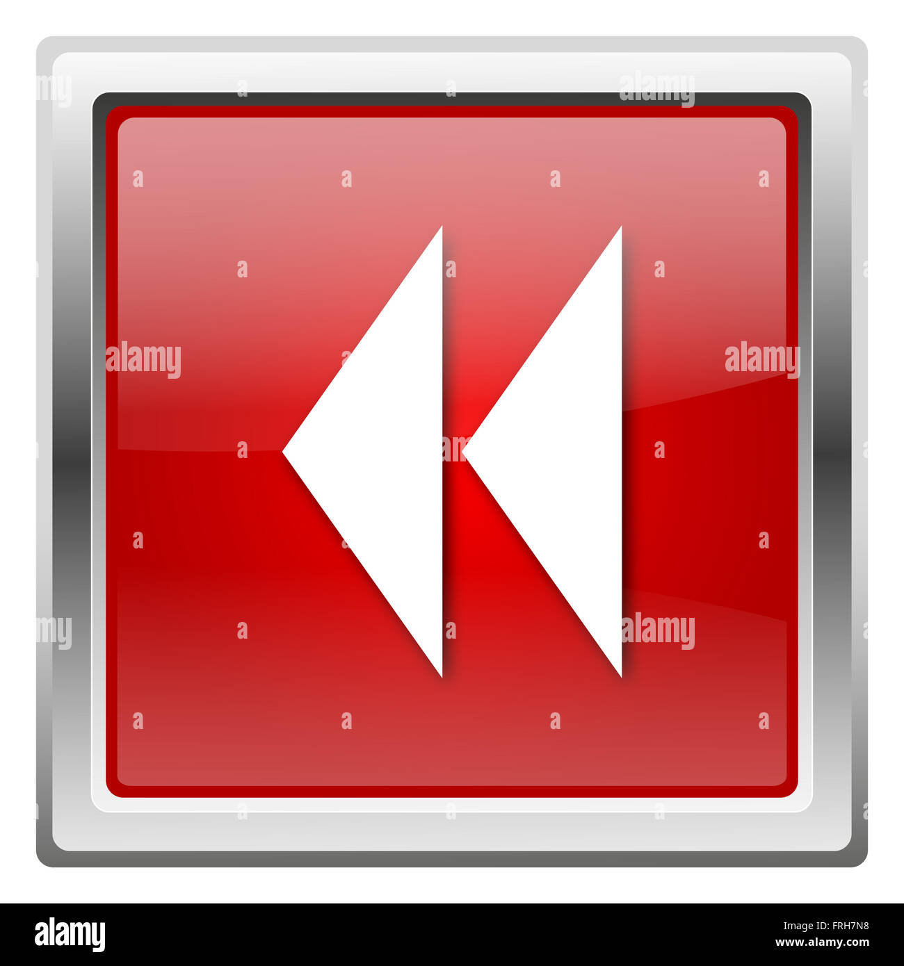 Metallic icon with white design on red background Stock Photo - Alamy