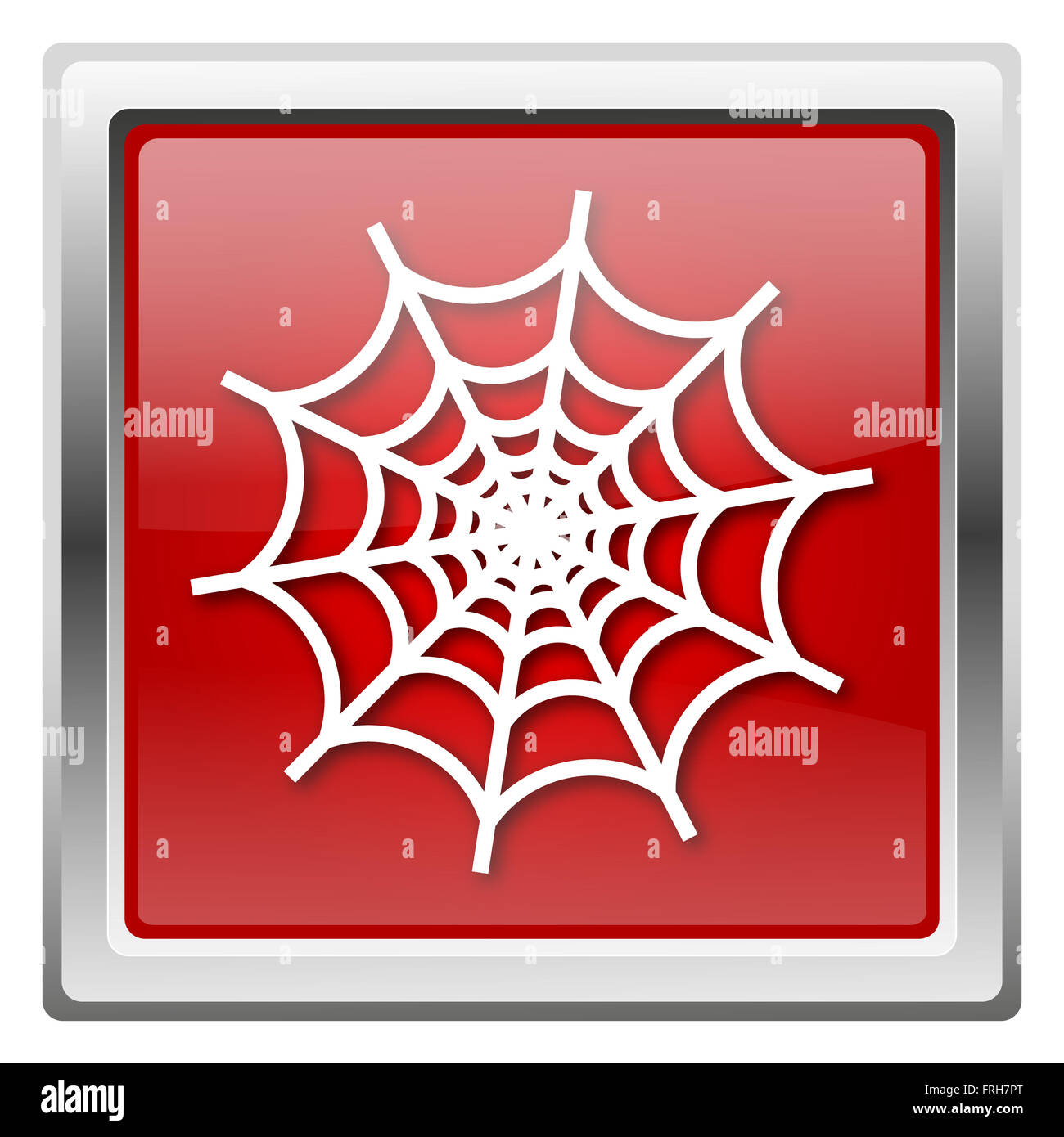 Metallic icon with white design on red background Stock Photo - Alamy