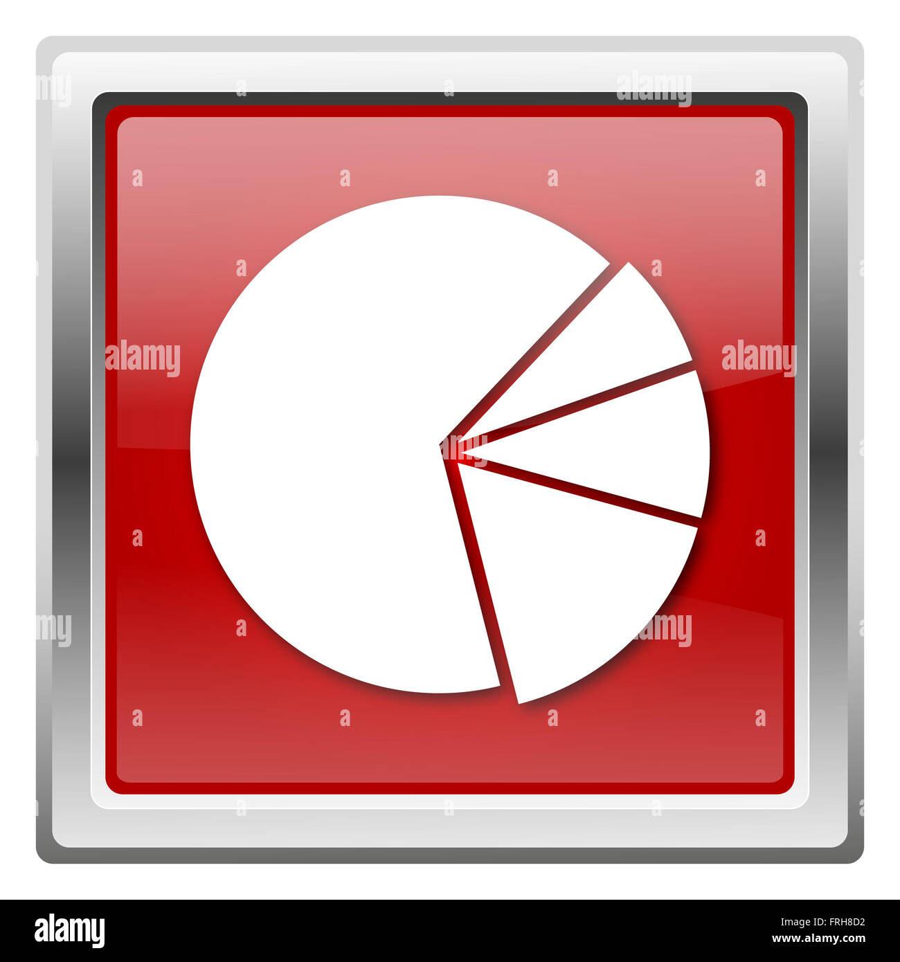 Metallic icon with white design on red background Stock Photo - Alamy