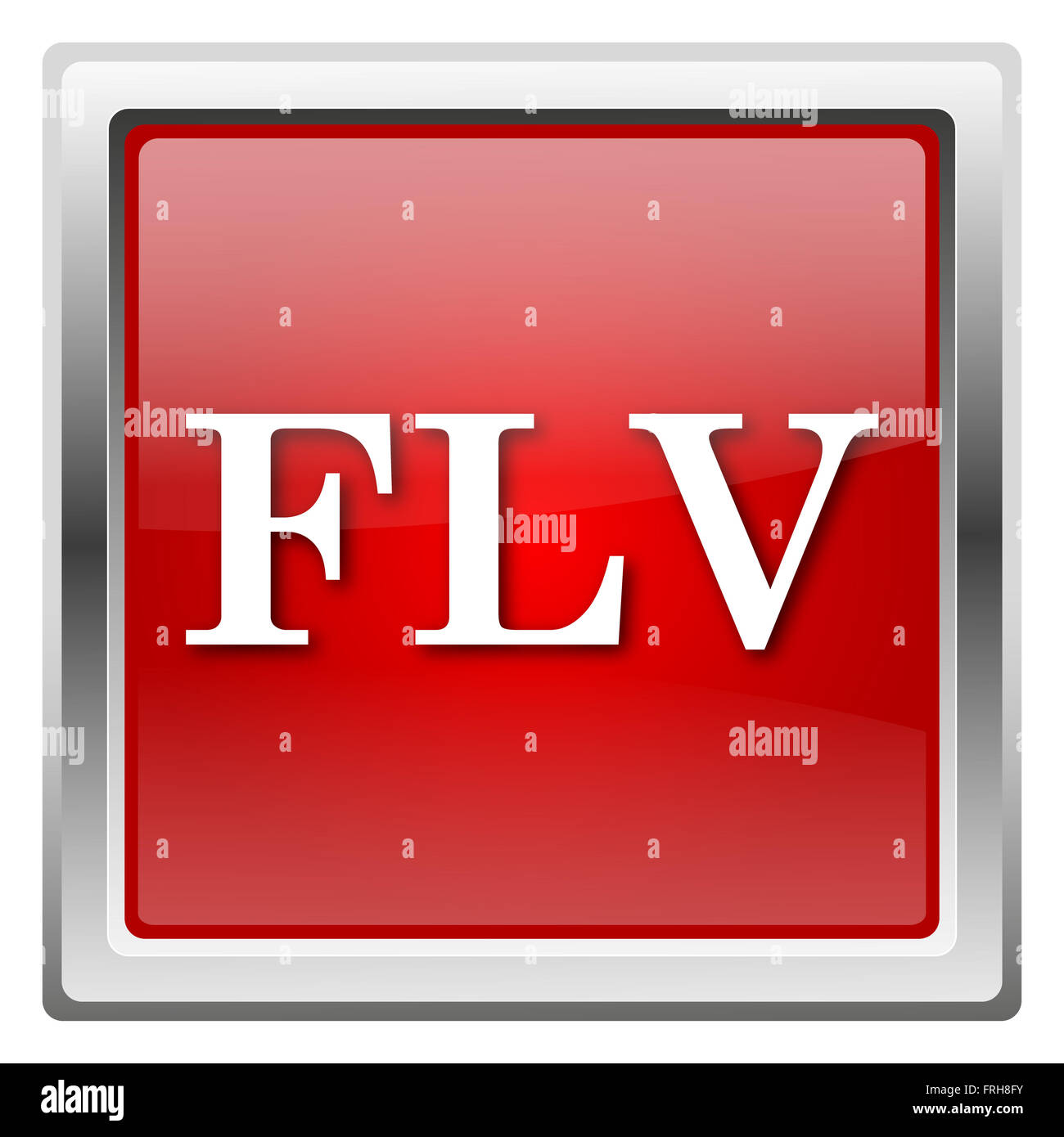 Metallic icon with white design on red background Stock Photo - Alamy