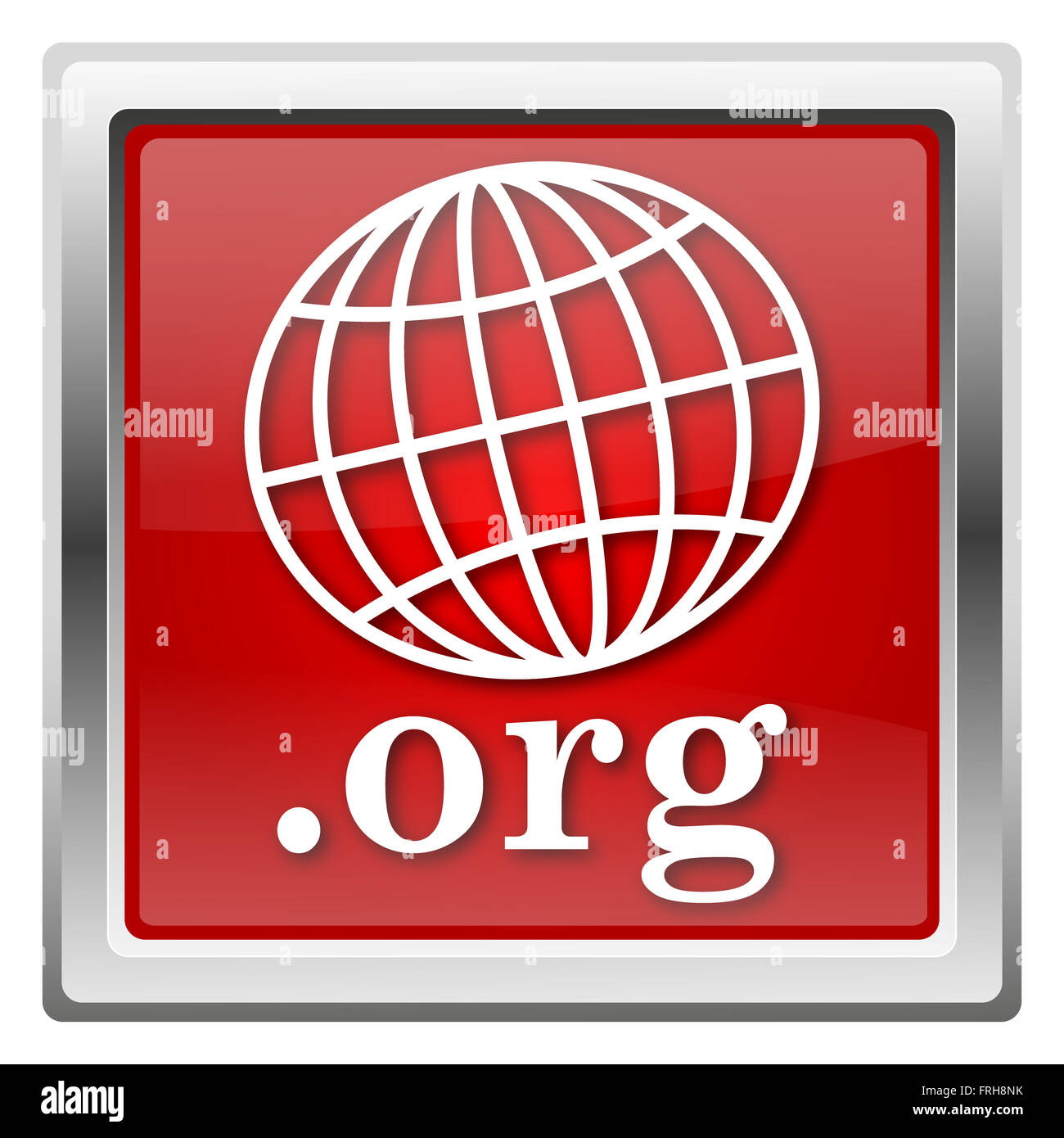Red shiny glossy icon isolated on white background Stock Photo - Alamy
