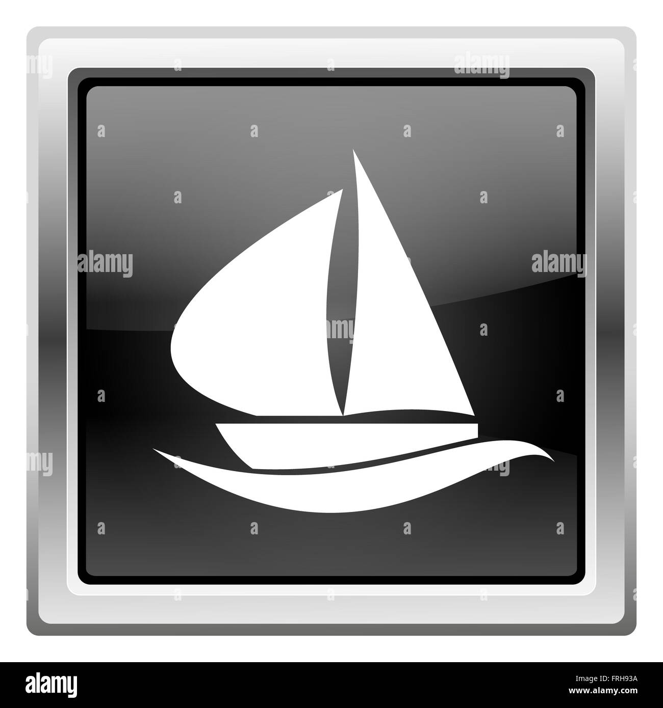 Metallic icon with white design on black background Stock Photo - Alamy