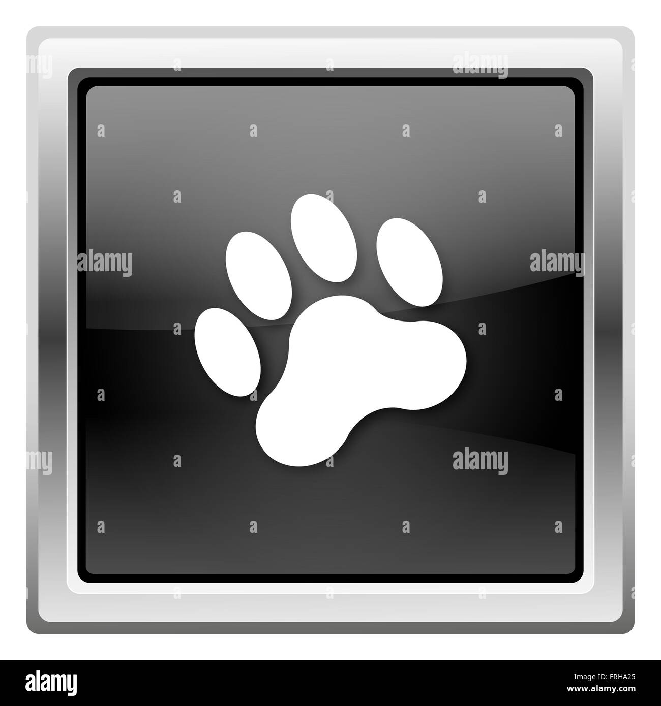 Metallic icon with white design on black background Stock Photo - Alamy