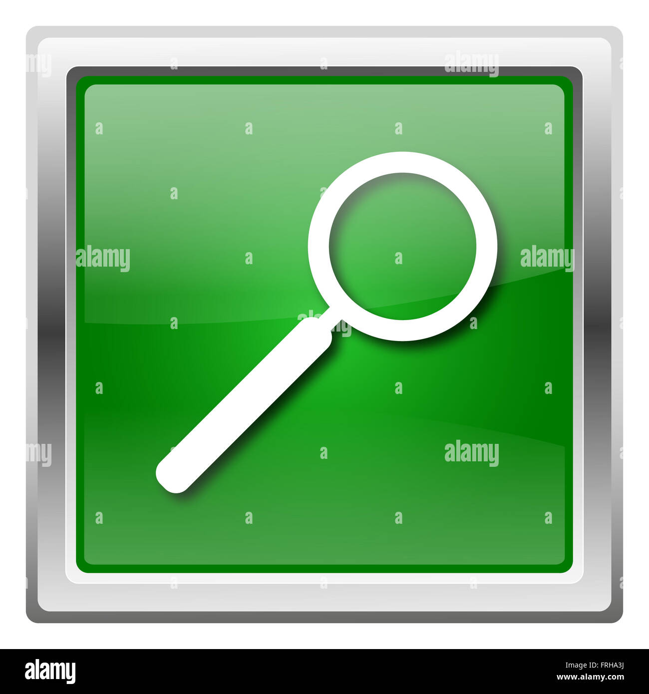Metallic icon with white design on green background Stock Photo - Alamy