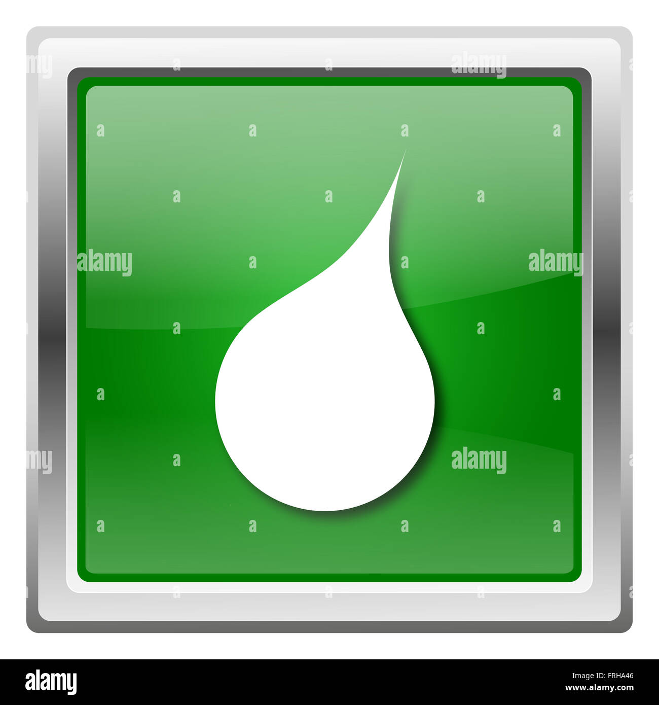 Metallic icon with white design on green background Stock Photo - Alamy