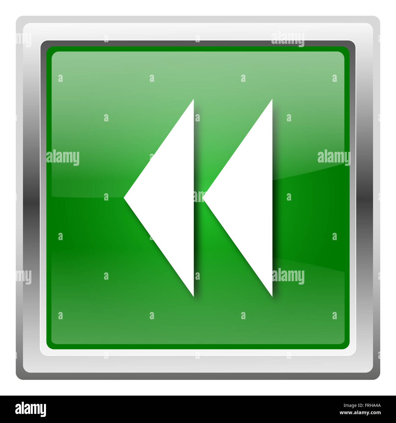 Metallic icon with white design on green background Stock Photo - Alamy