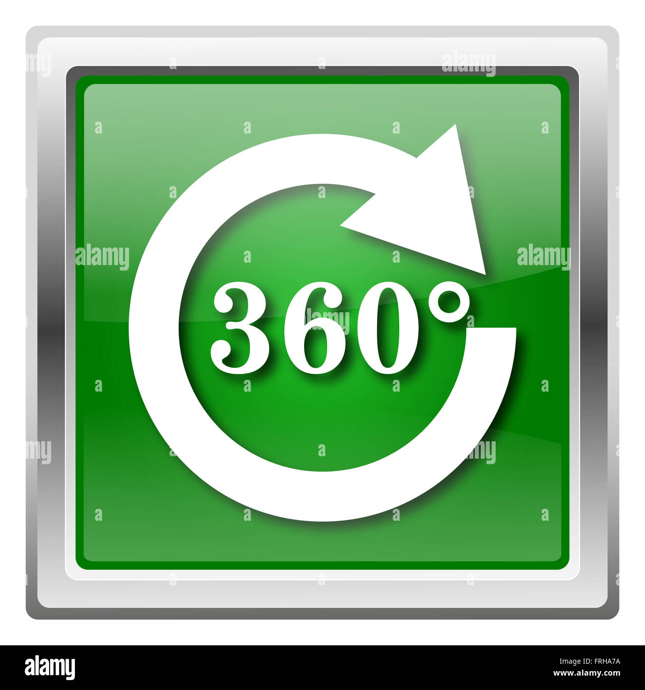 Metallic icon with white design on green background Stock Photo - Alamy