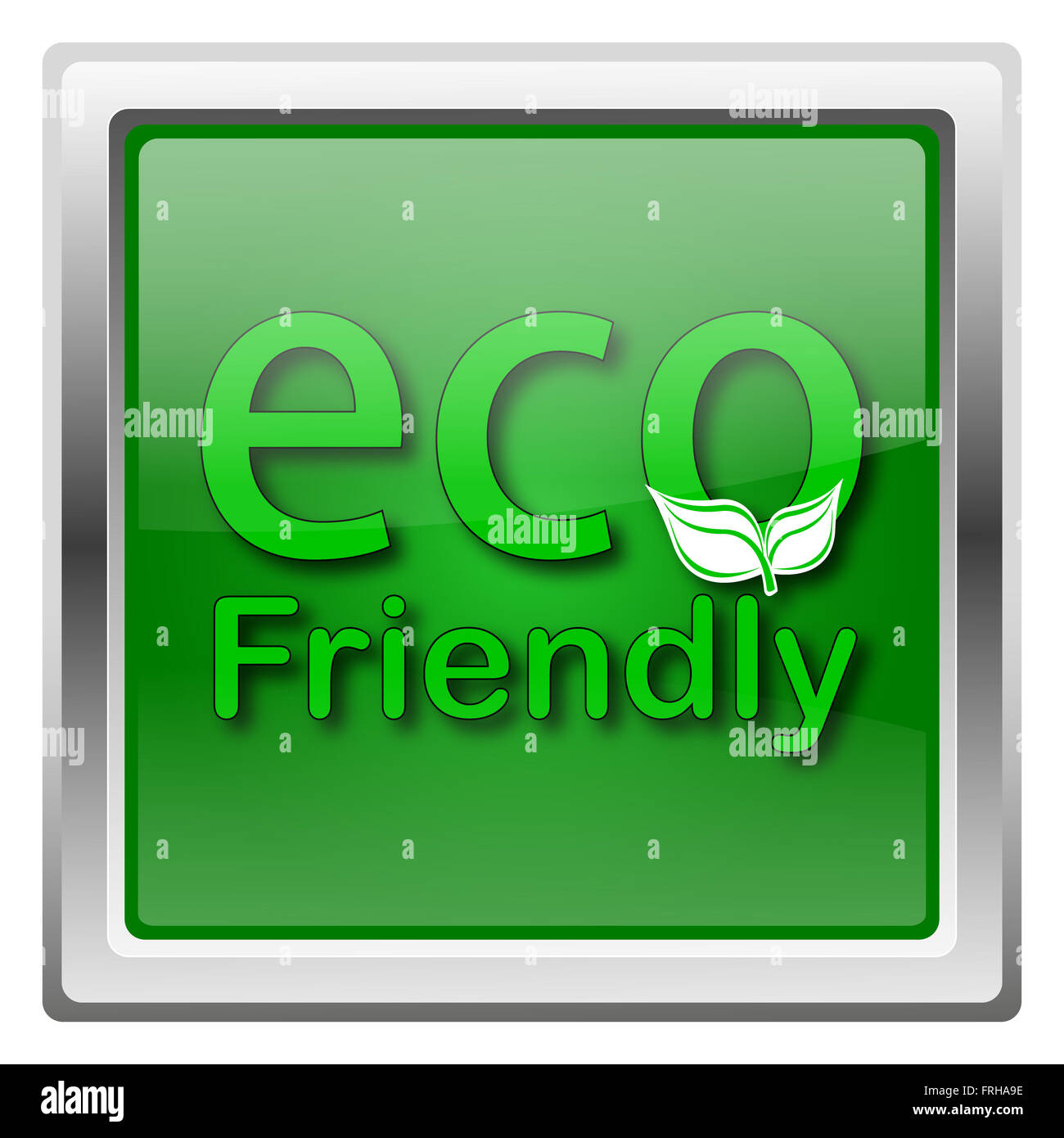 Metallic icon with white and green design on green background Stock ...