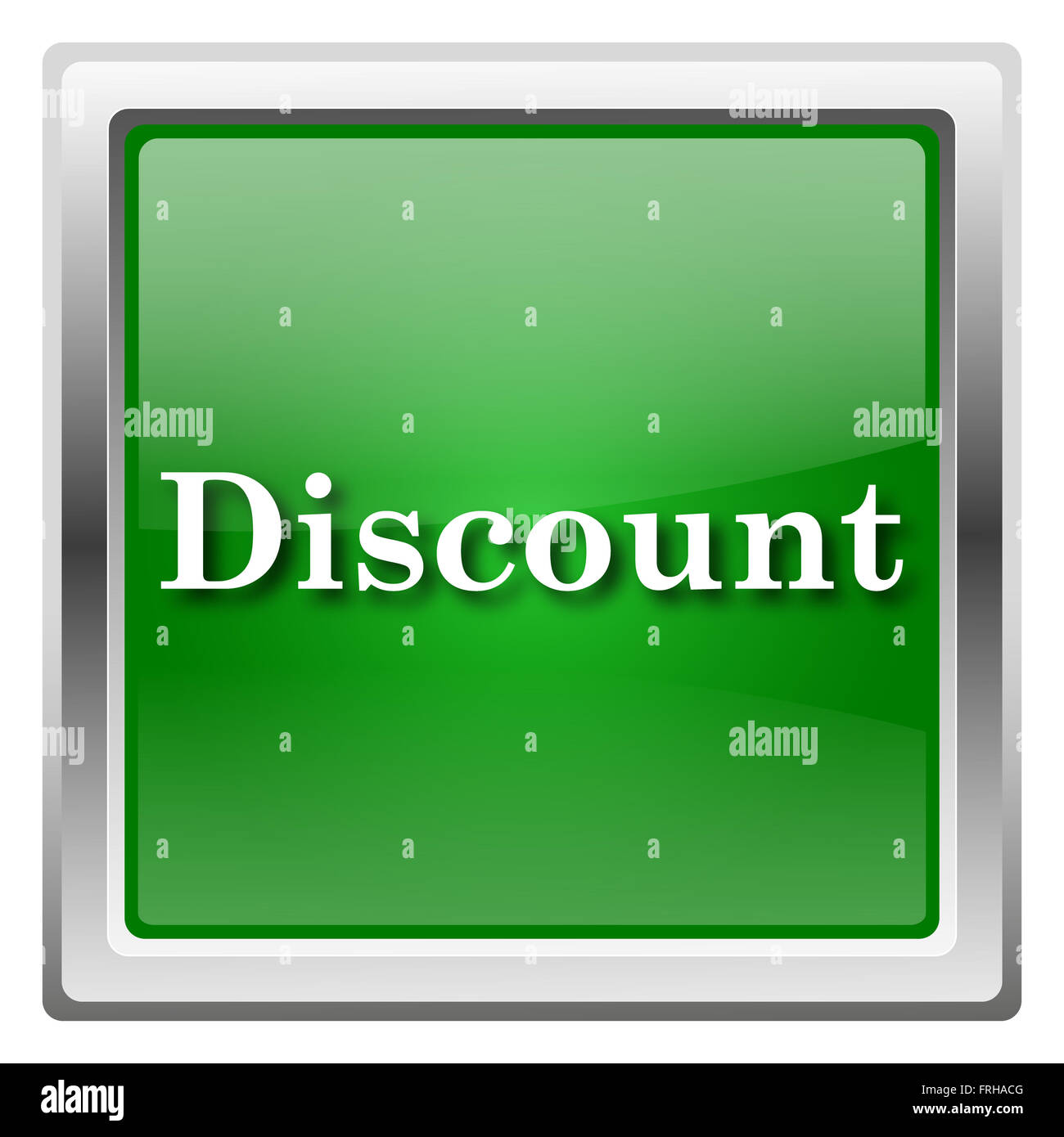 Metallic icon with white design on green background Stock Photo - Alamy