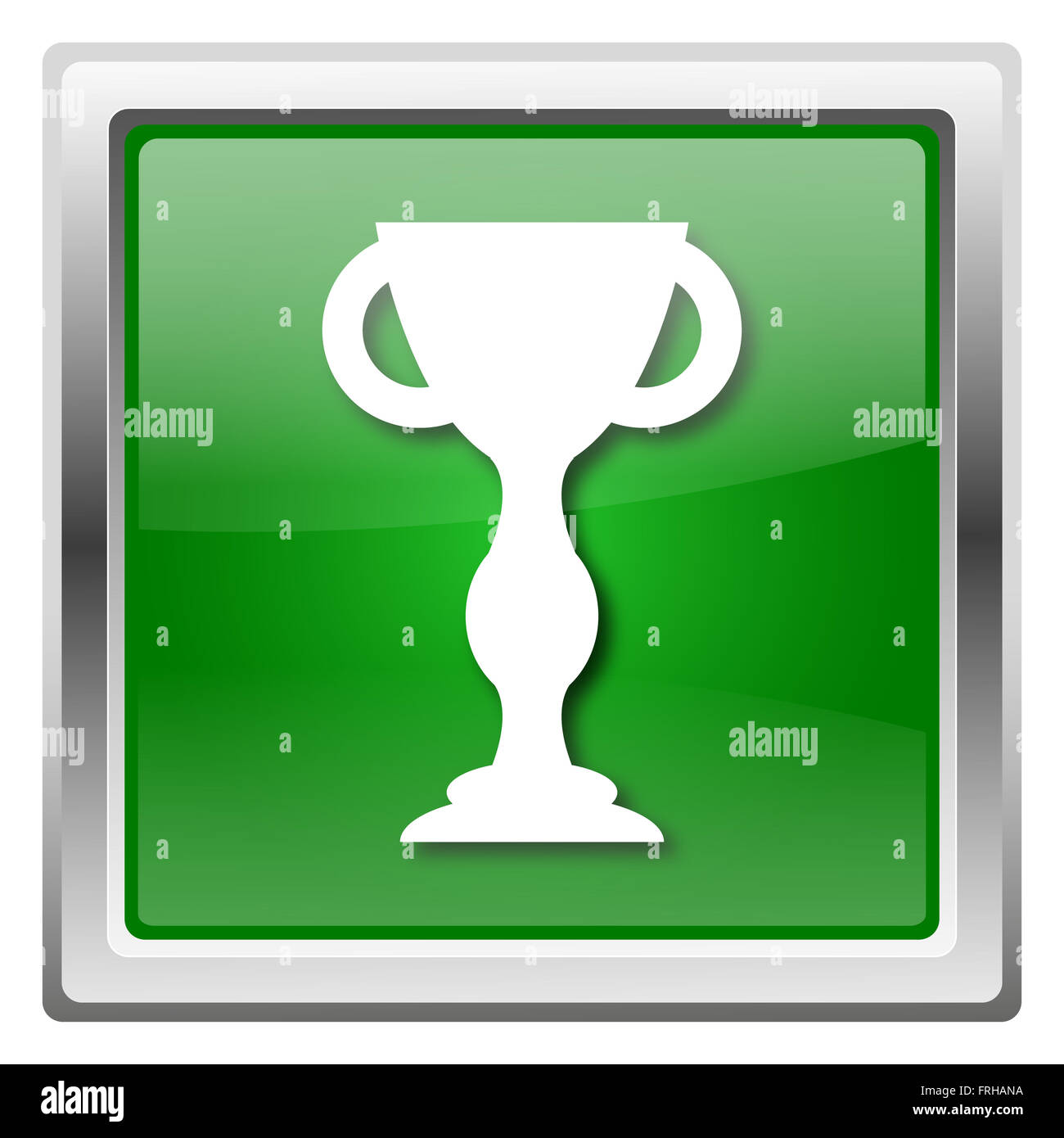 Metallic icon with white design on green background Stock Photo - Alamy