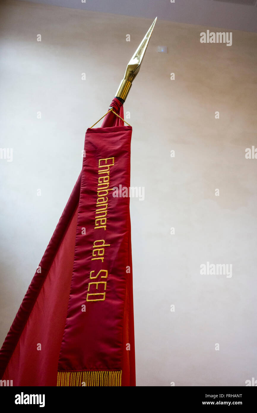 SED banner at the Stasi Museum, Berlin Stock Photo - Alamy