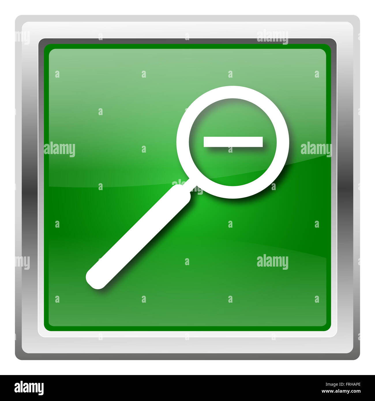 Metallic icon with white design on green background Stock Photo - Alamy