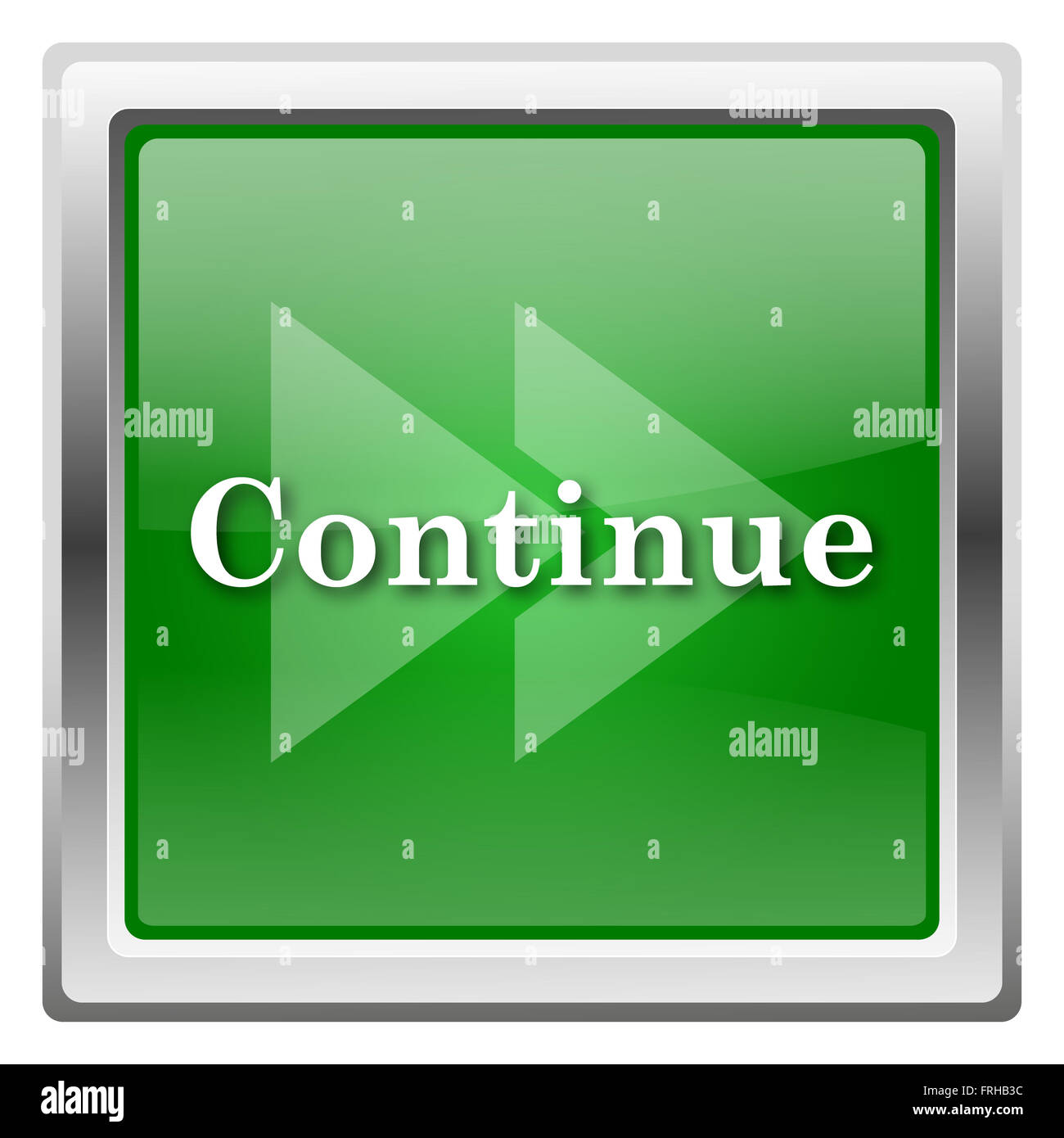 Metallic icon with white design on green background Stock Photo - Alamy