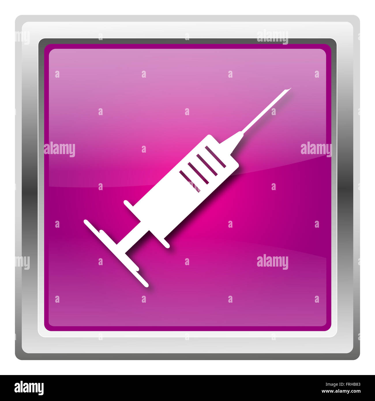 Metallic icon with white design on fuchsia background Stock Photo - Alamy