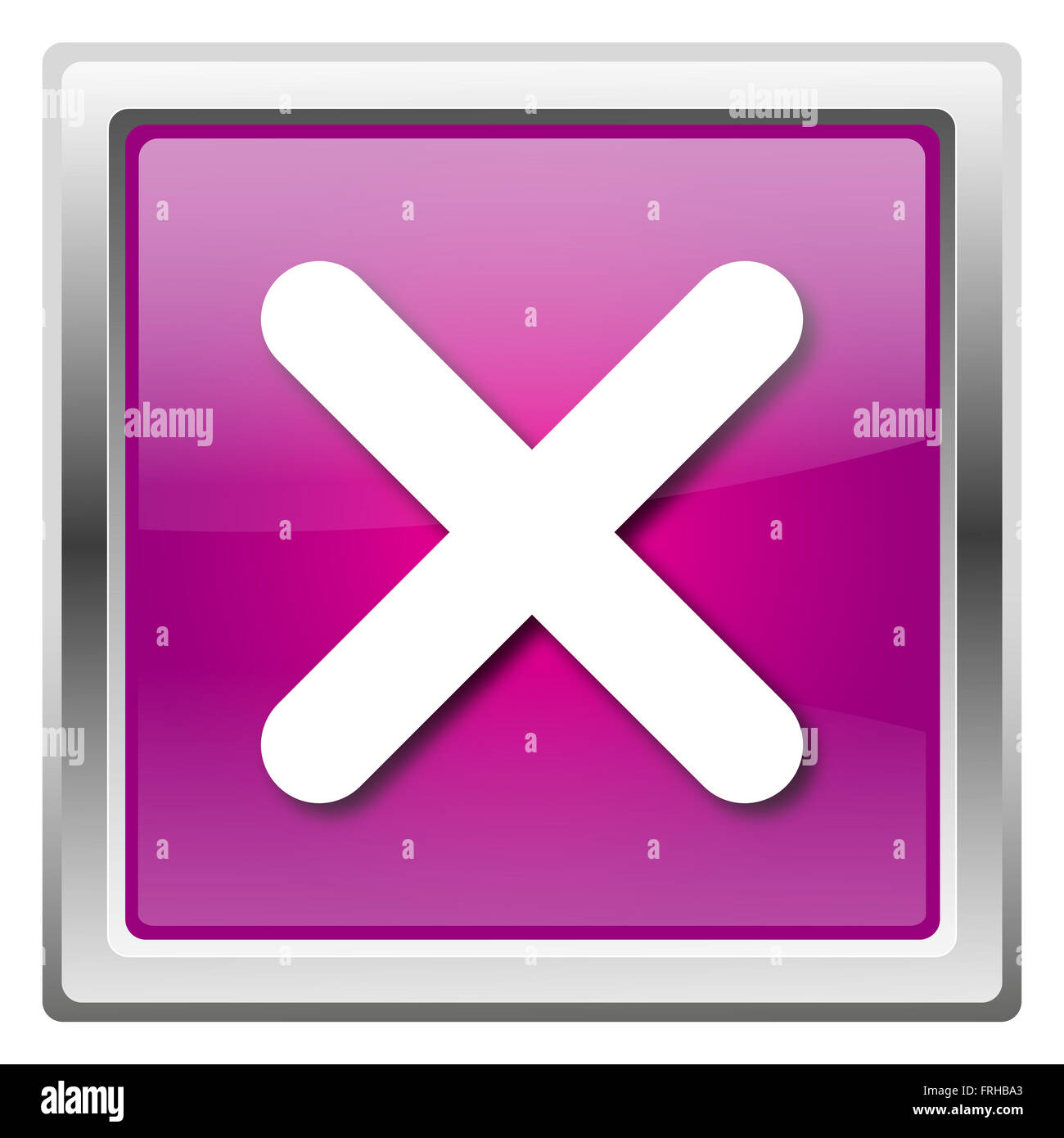 Metallic icon with white design on fuchsia background Stock Photo - Alamy