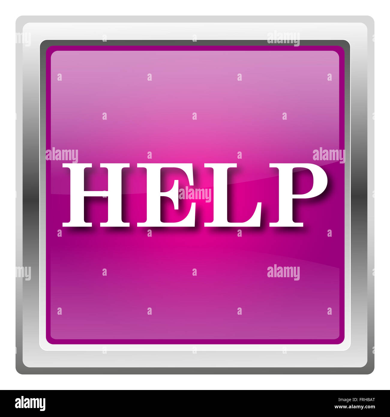 Metallic icon with white design on fuchsia background Stock Photo - Alamy