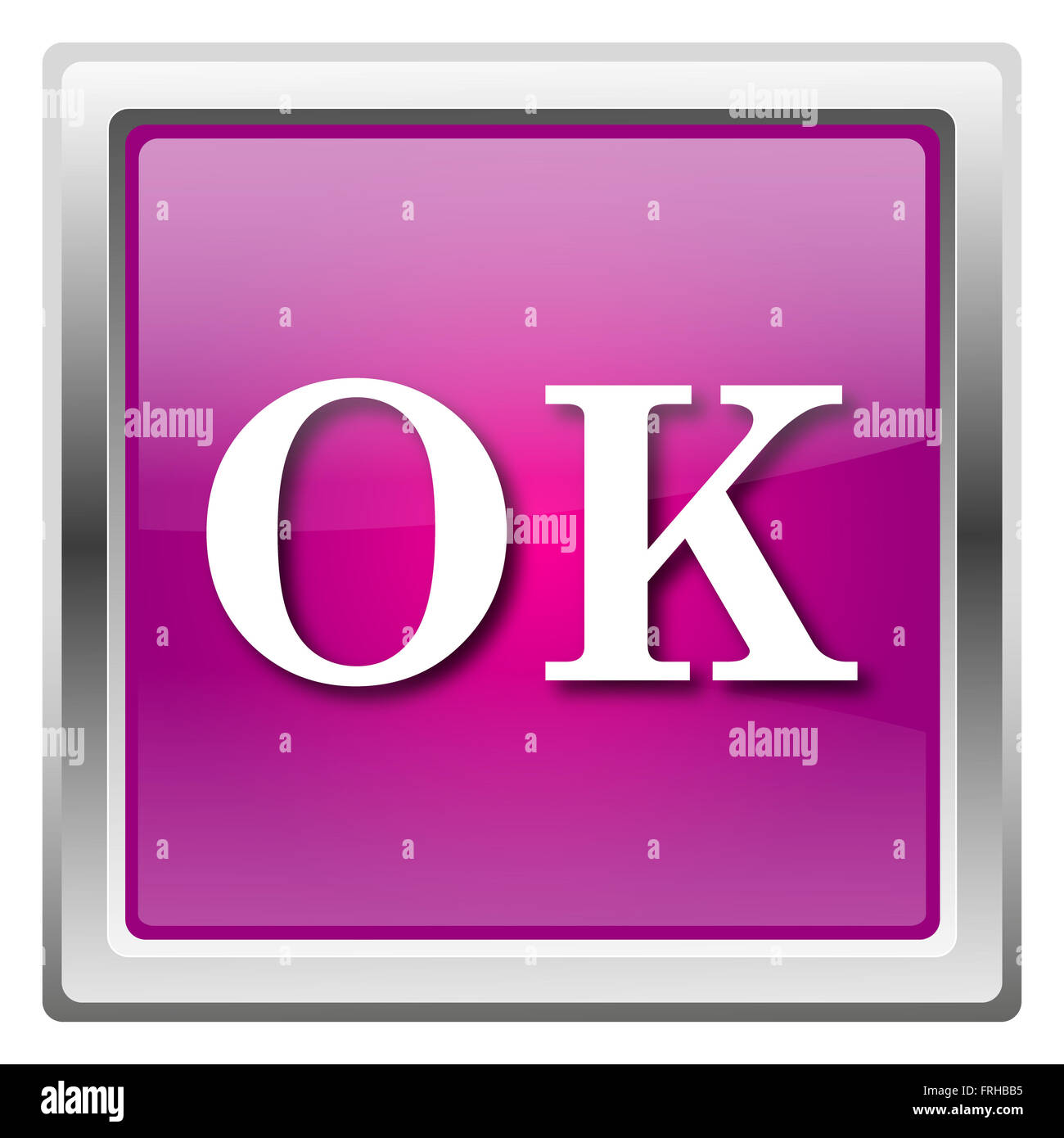 Metallic icon with white design on fuchsia background Stock Photo - Alamy