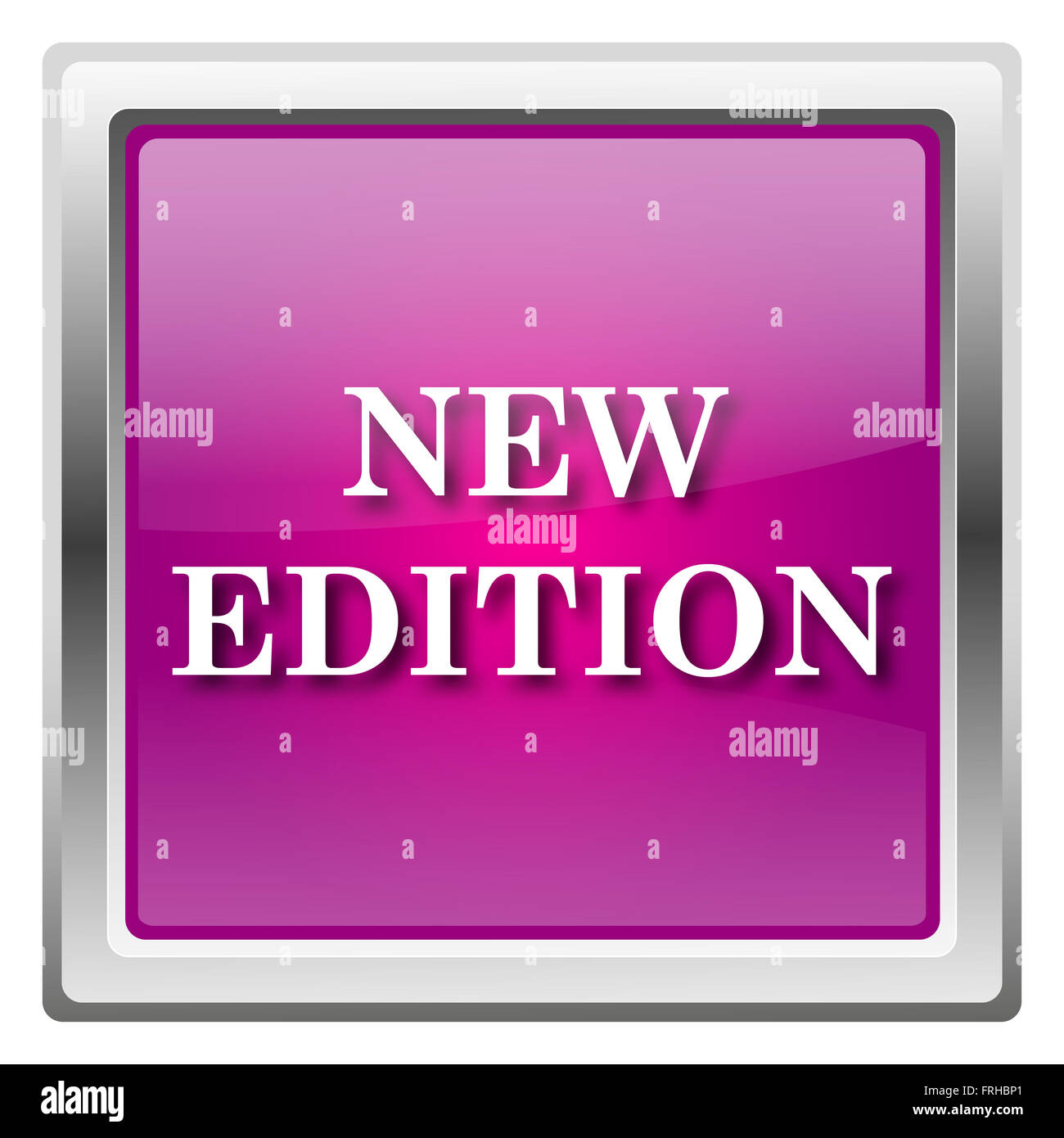 Metallic icon with white design on fuchsia background Stock Photo - Alamy