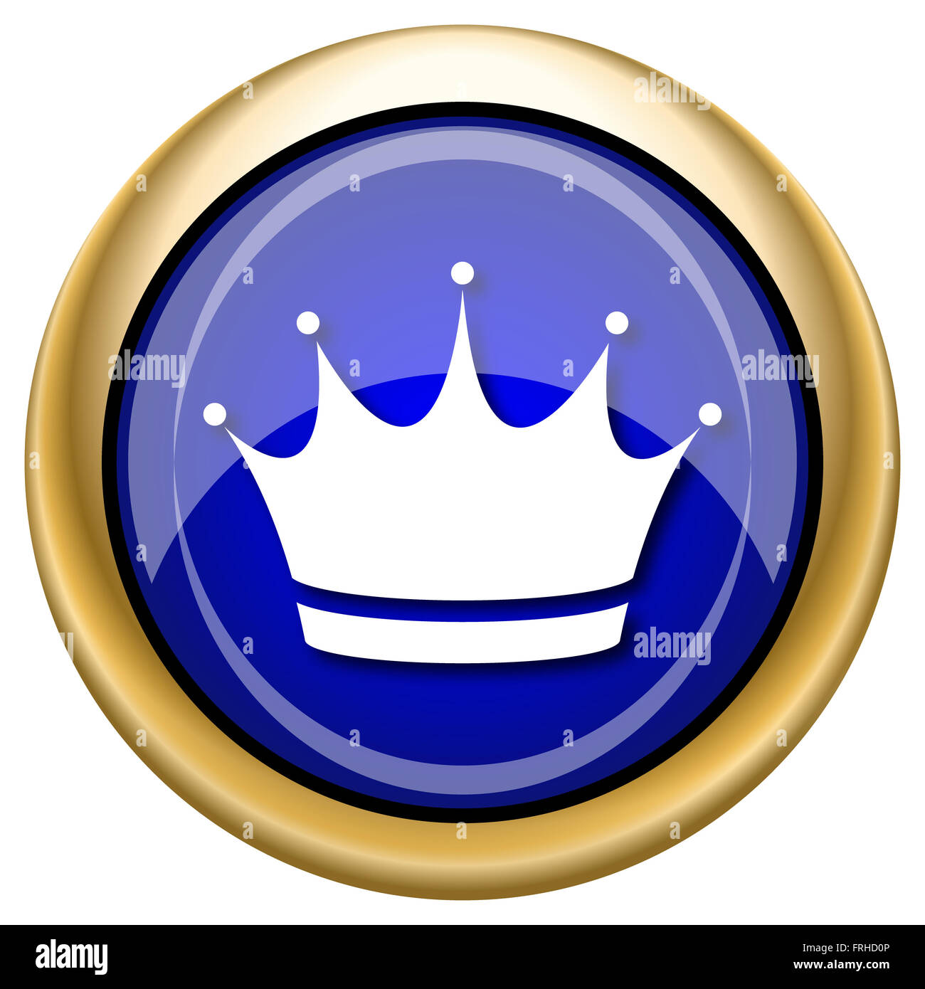 Blue shiny glossy icon on white background Stock Photo - Alamy