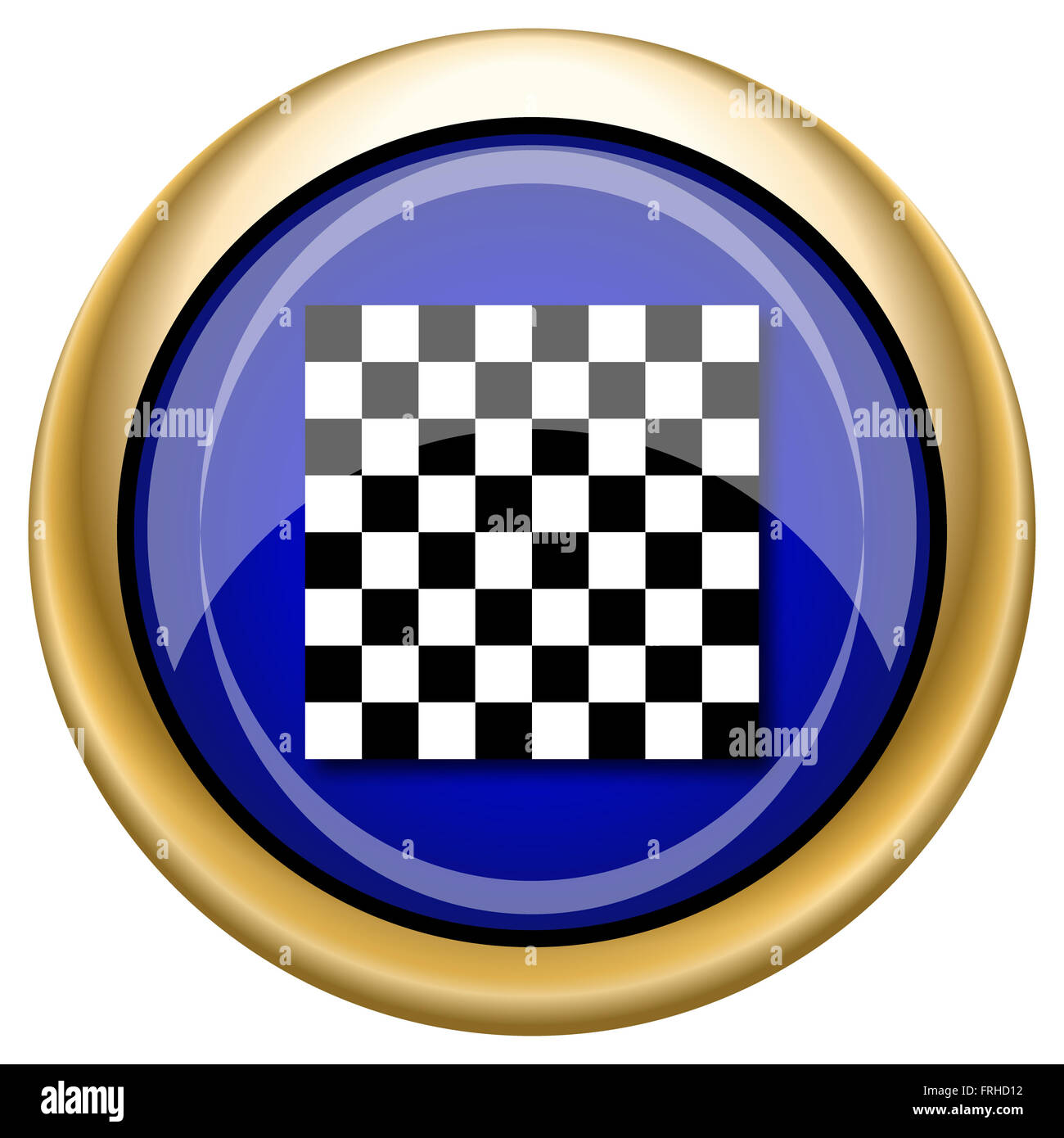 Blue shiny glossy icon on white background Stock Photo - Alamy