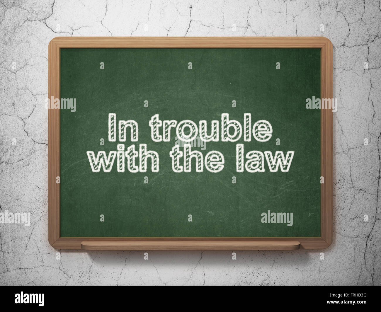 Law concept: In trouble With The law on chalkboard background Stock ...