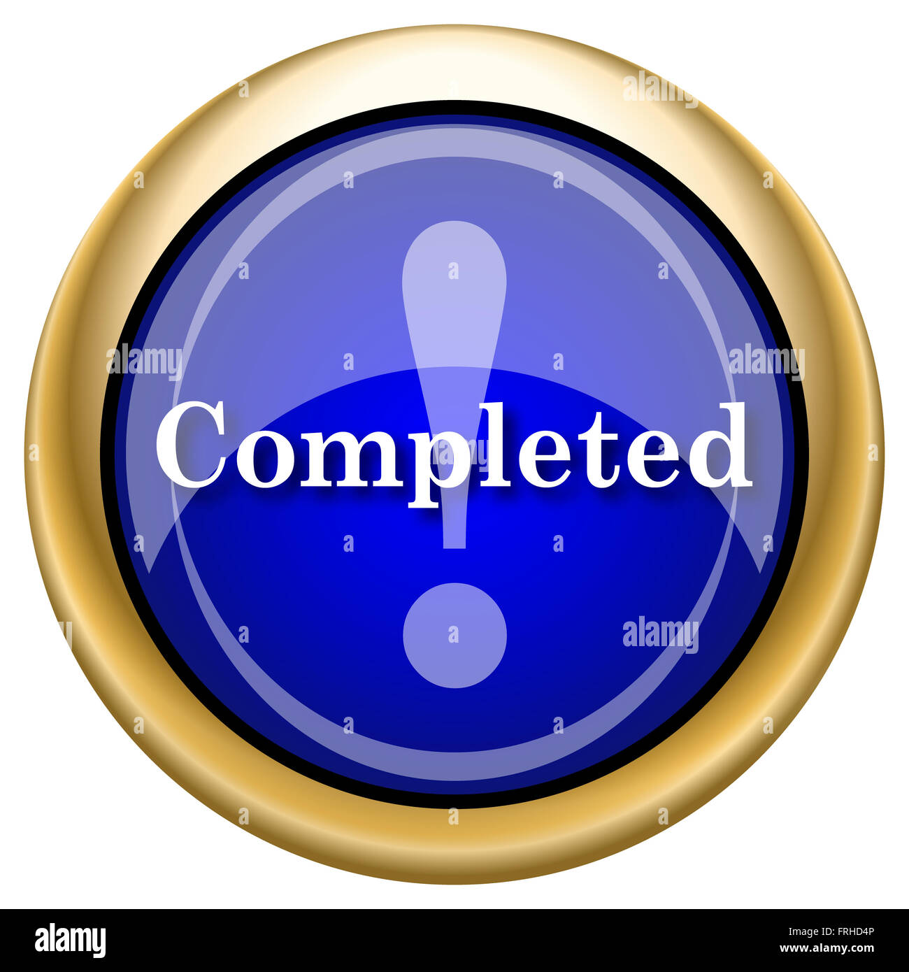 Blue shiny glossy icon on white background Stock Photo - Alamy