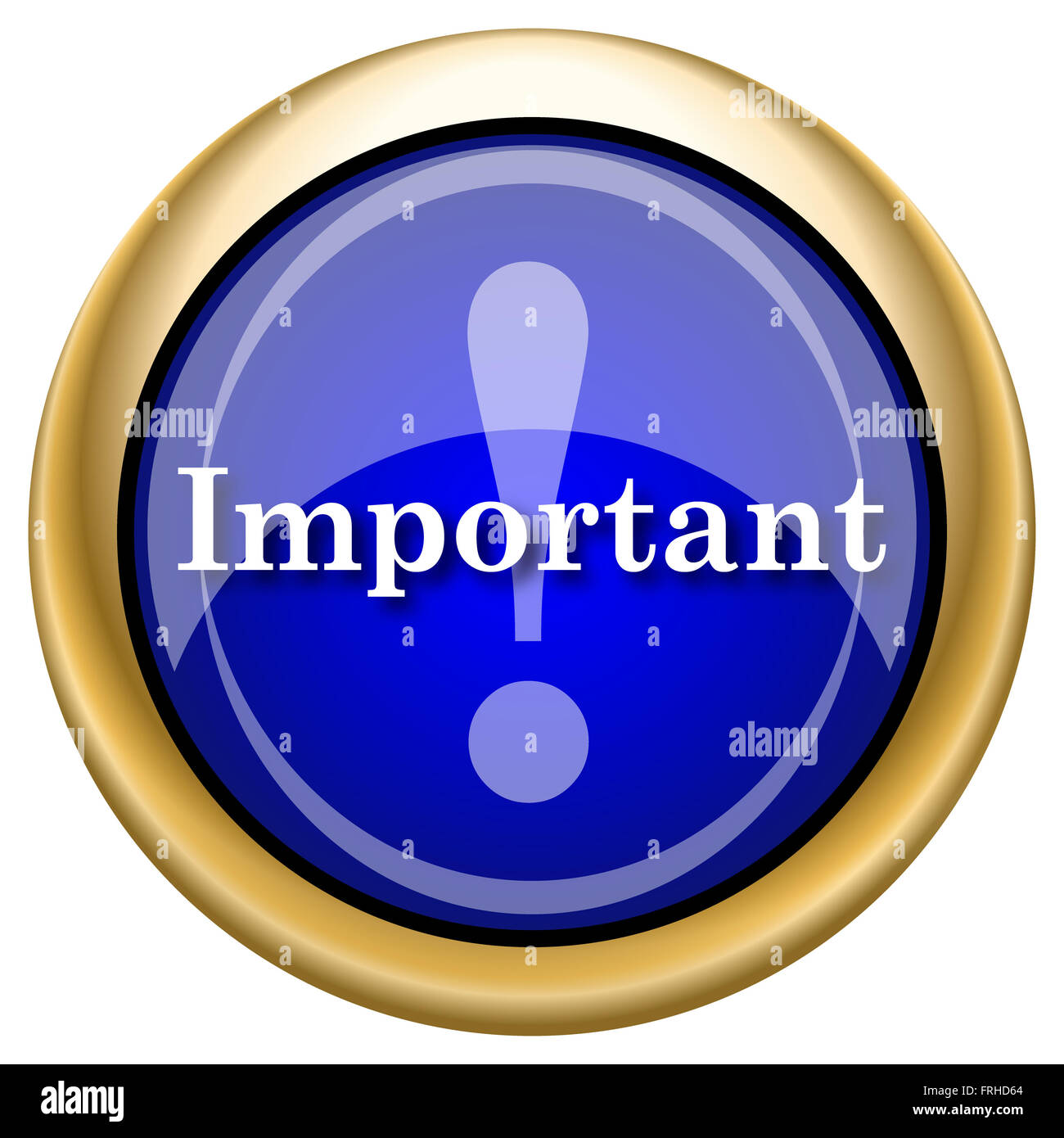 Blue shiny glossy icon on white background Stock Photo - Alamy