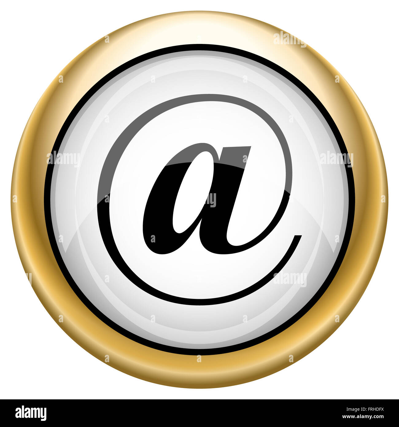 Shiny glossy icon with black design on white and gold background Stock ...