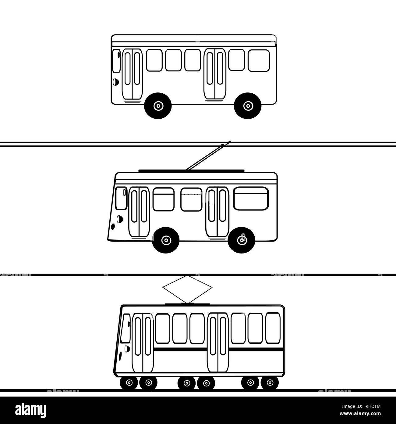 Public transport bus trolleybus tram Stock Vector Image & Art - Alamy
