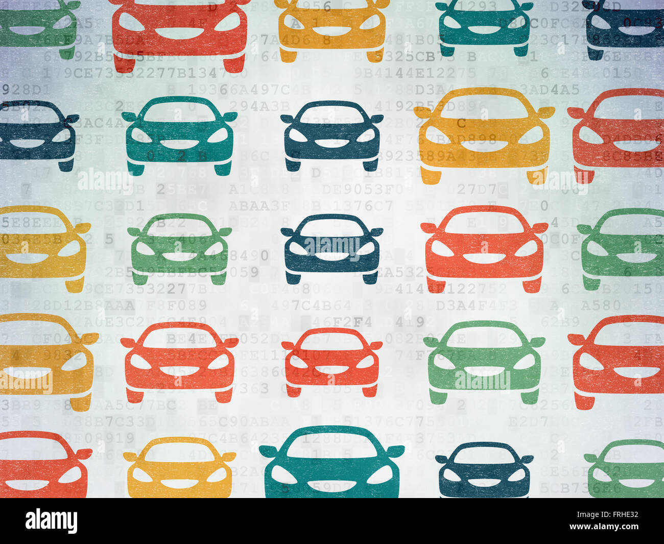 Travel concept: Car icons on Digital Paper background Stock Photo - Alamy