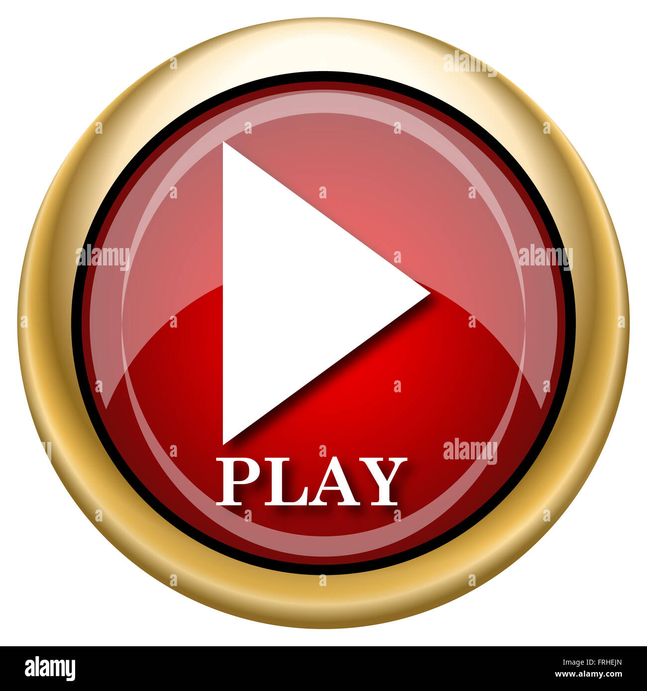 Shiny glossy icon with white design on red and gold background Stock ...