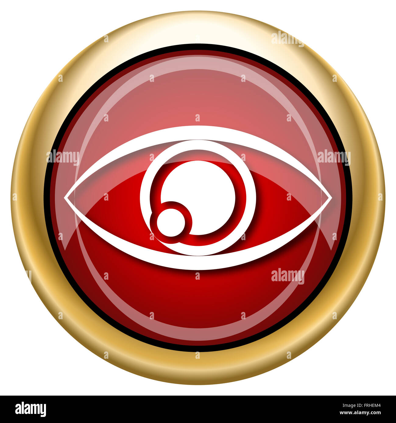 Shiny glossy icon with white design on red and gold background Stock ...