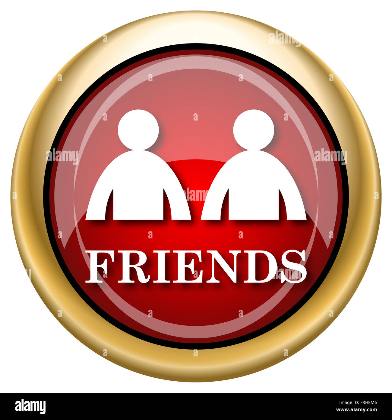 Shiny glossy icon with white design on red and gold background Stock ...