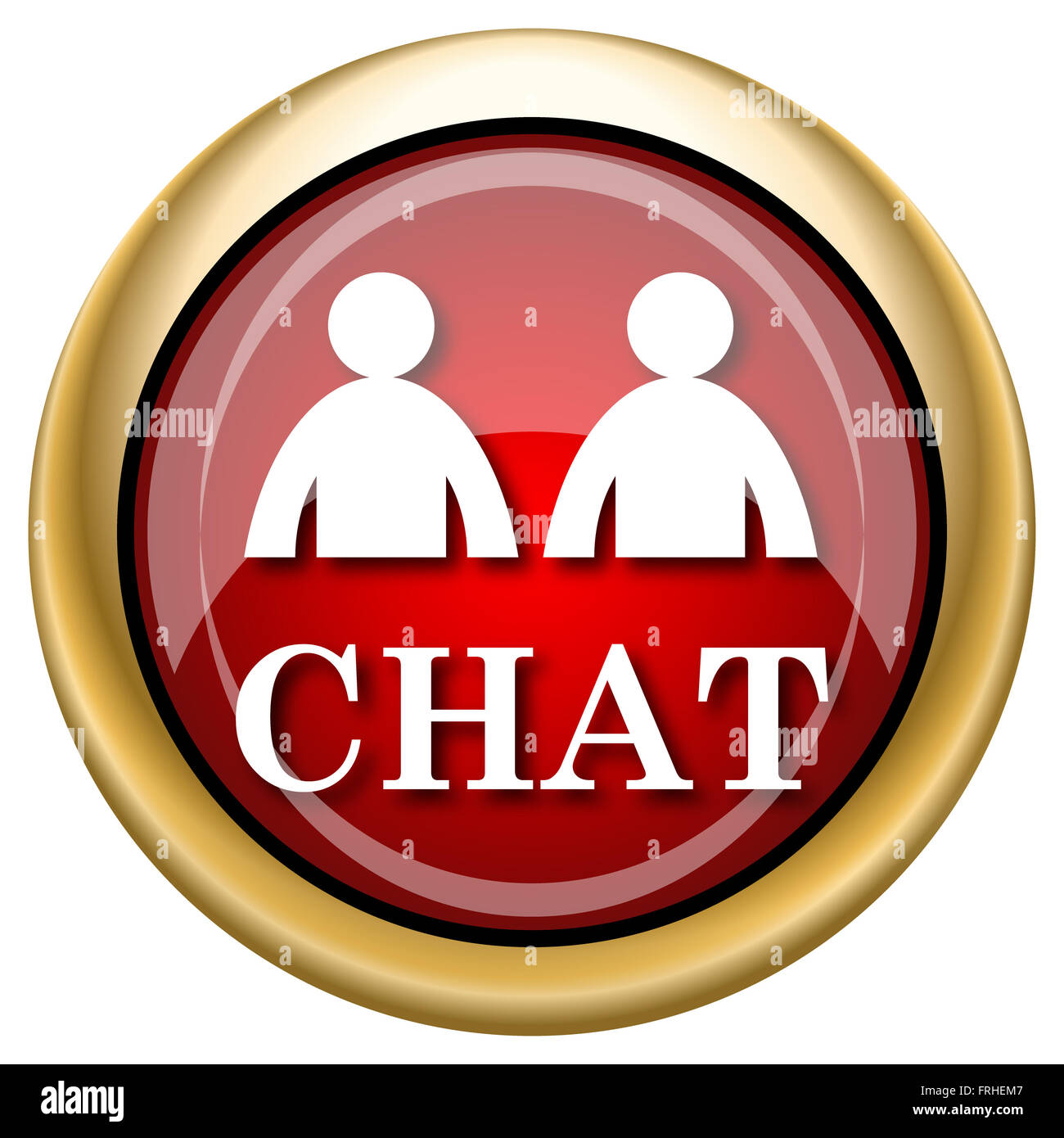 Shiny glossy icon with white design on red and gold background Stock ...