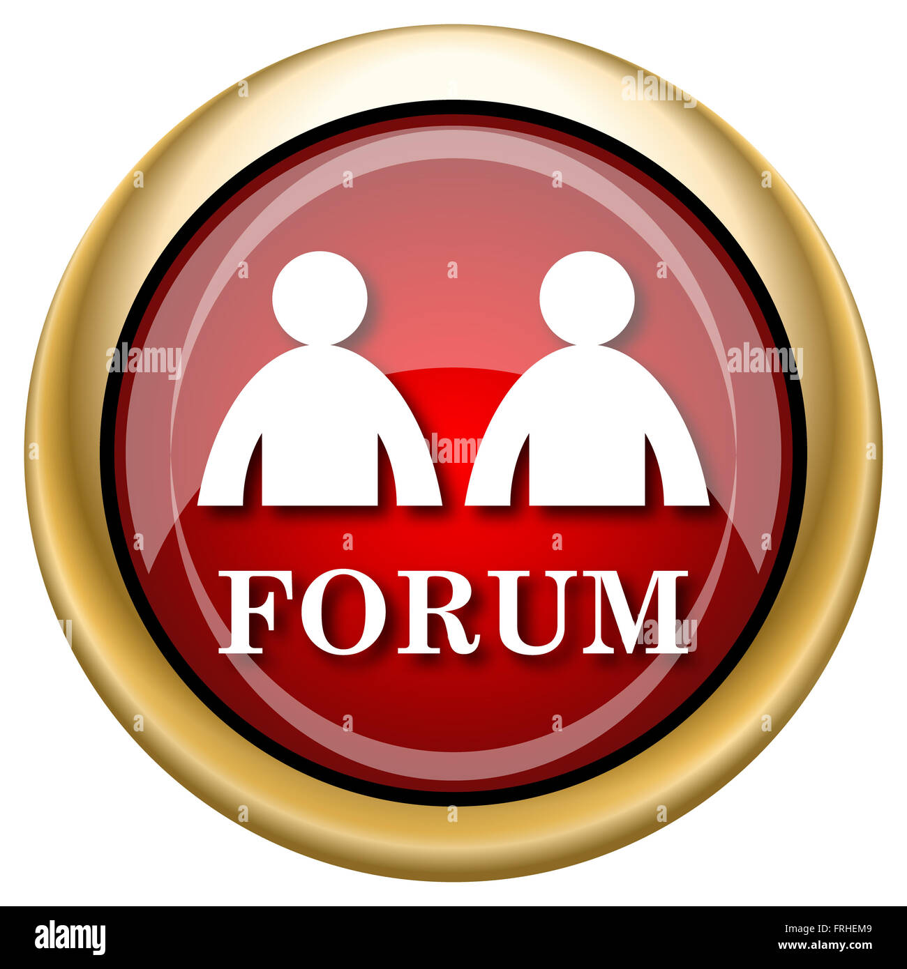 Shiny glossy icon with white design on red and gold background Stock ...