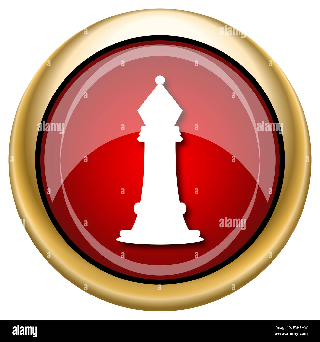 Shiny glossy icon with white design on red and gold background Stock ...