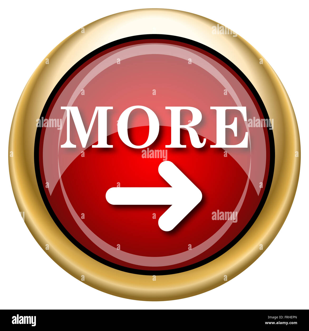 Shiny glossy icon with white design on red and gold background Stock ...