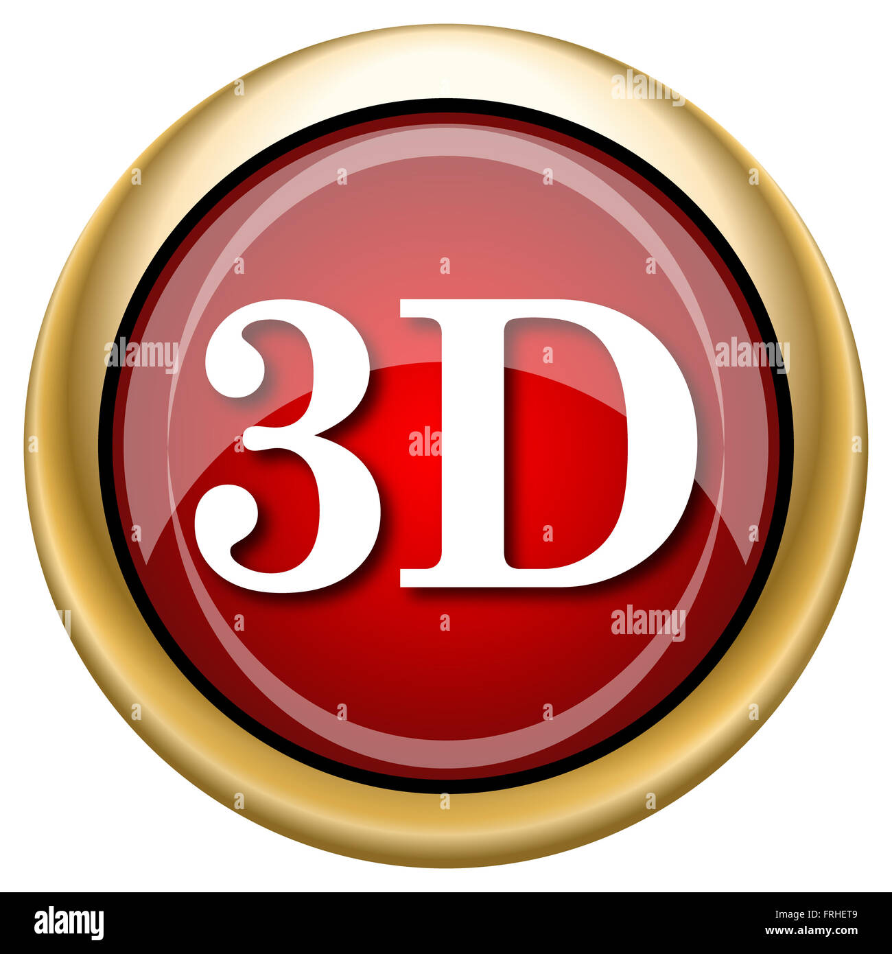 Shiny glossy icon with white design on red and gold background Stock ...