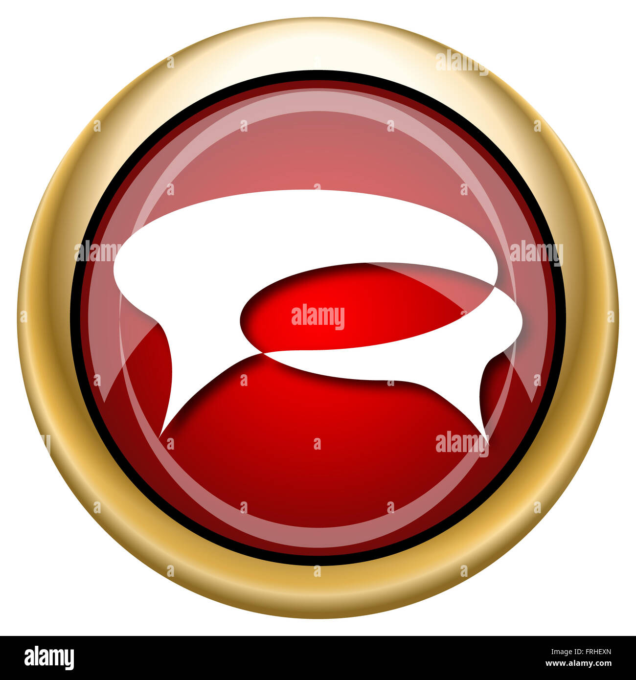 Shiny glossy icon with white design on red and gold background Stock ...