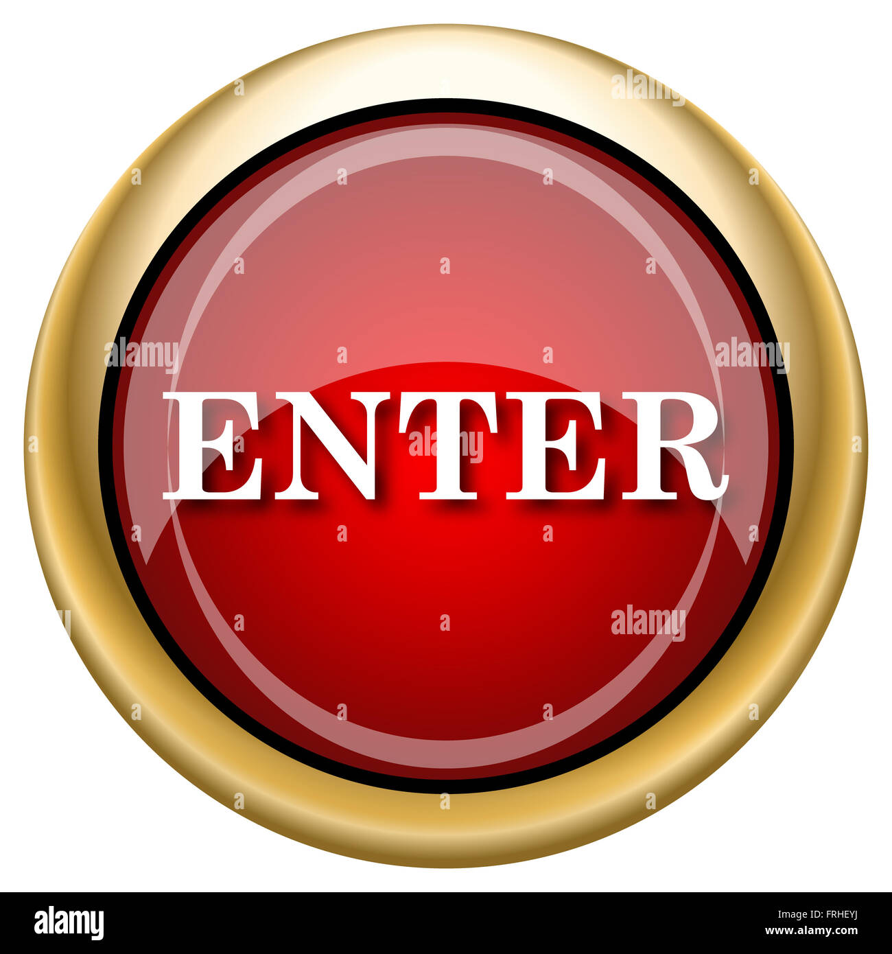 Shiny glossy icon with white design on red and gold background Stock ...