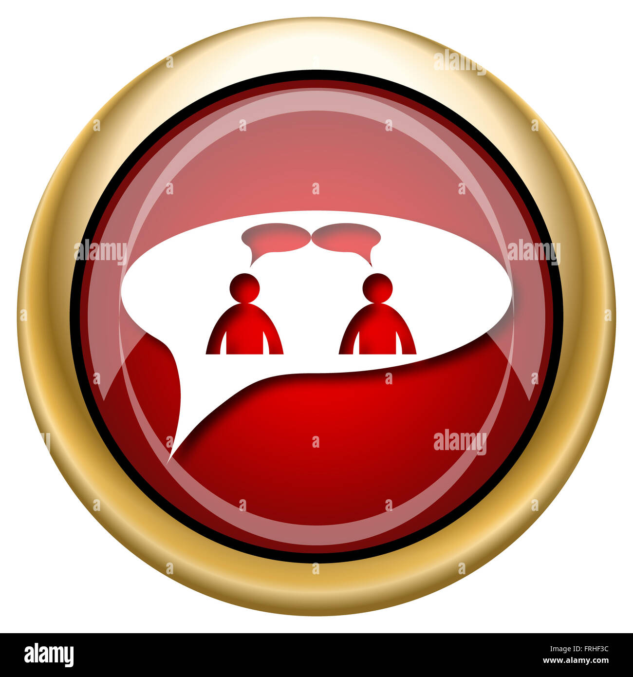 Shiny glossy icon with white design on red and gold background Stock ...