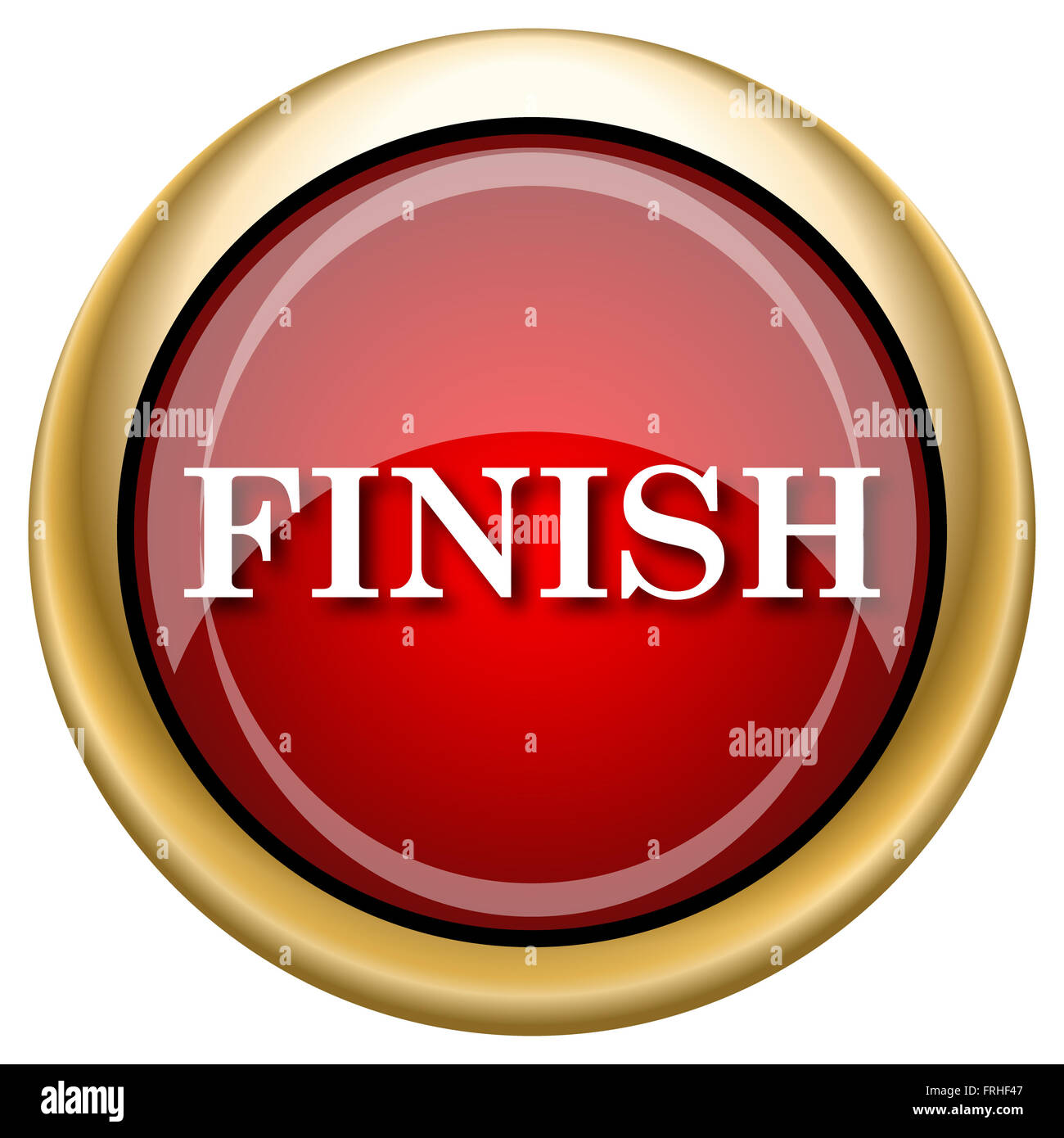 Shiny glossy icon with white design on red and gold background Stock ...