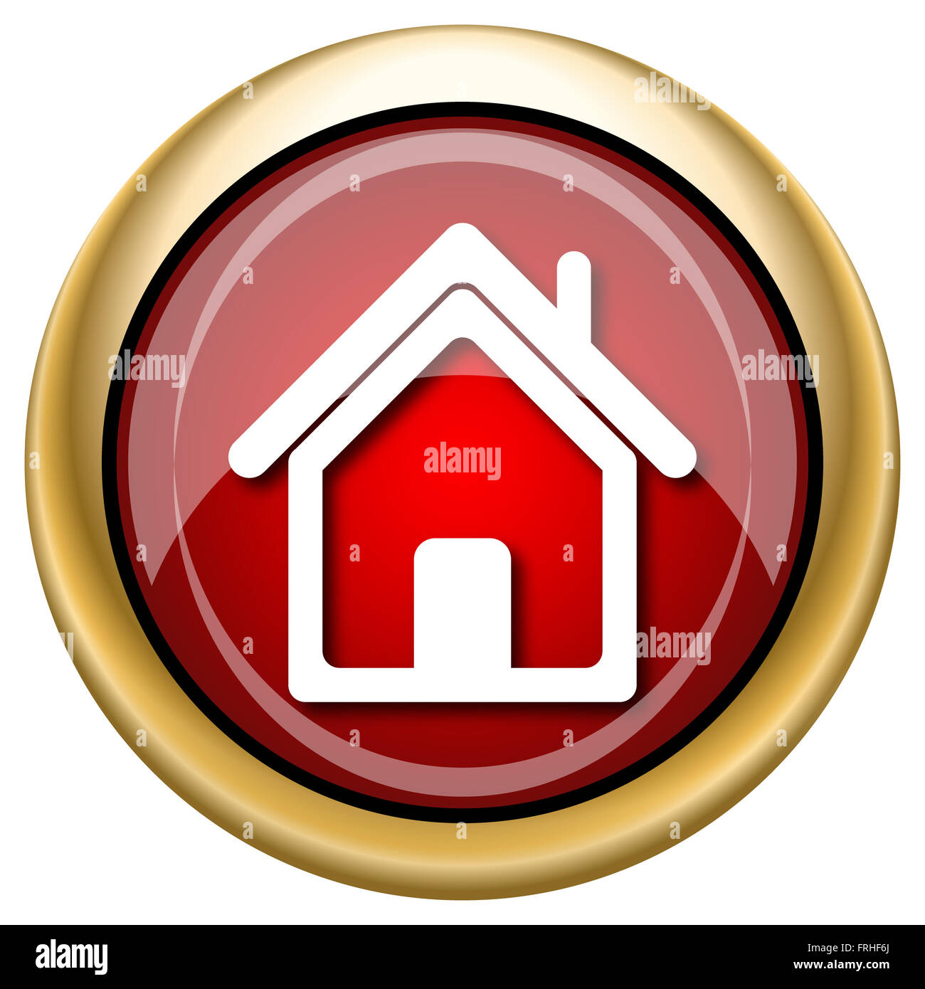 Shiny glossy icon with white design on red and gold background Stock ...