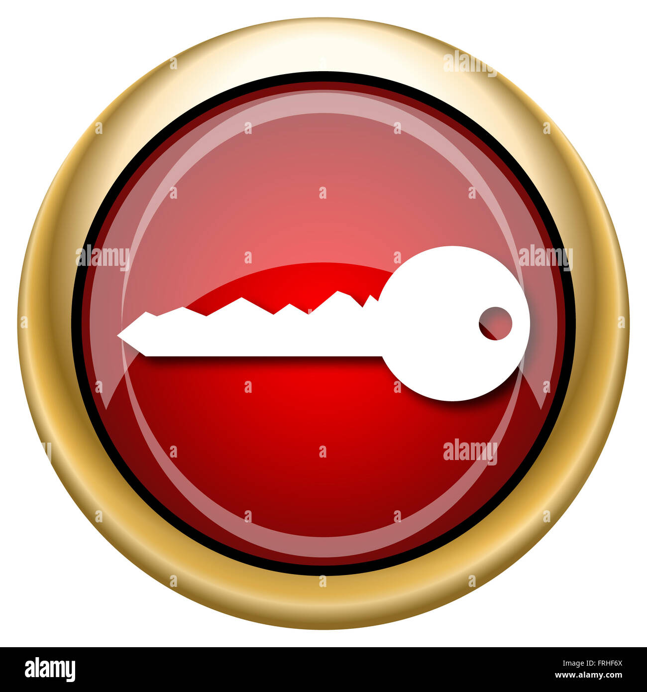 Shiny glossy icon with white design on red and gold background Stock ...