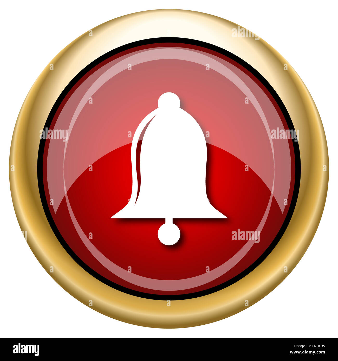 Shiny glossy icon with white design on red and gold background Stock ...