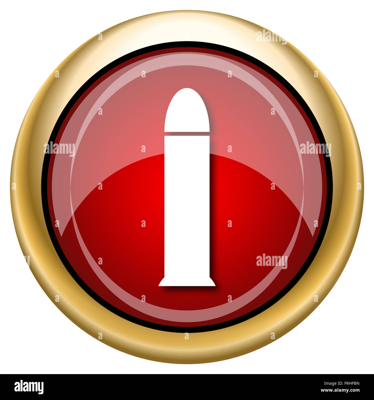 Shiny glossy icon with white design on red and gold background Stock ...