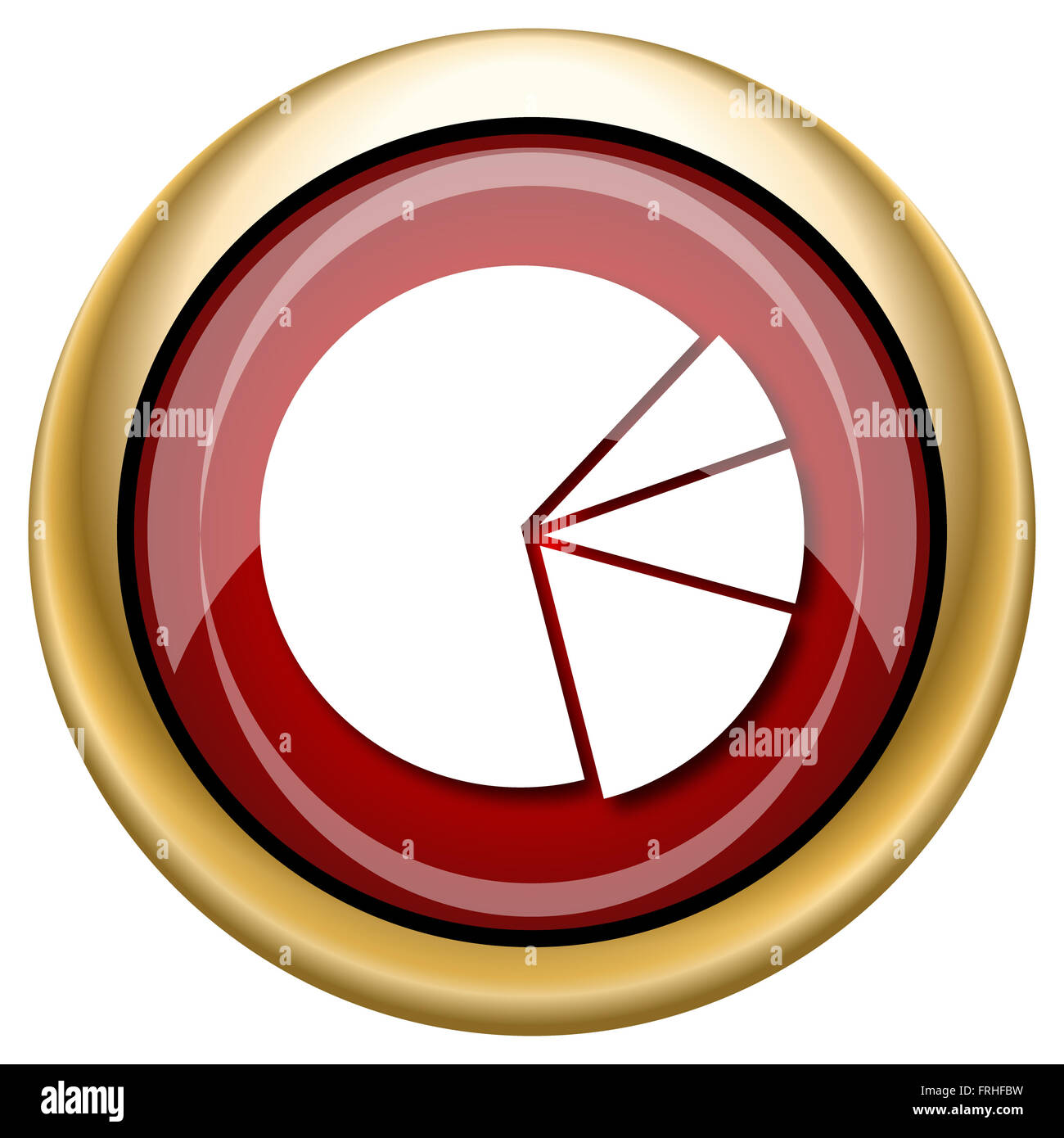Shiny glossy icon with white design on red and gold background Stock ...