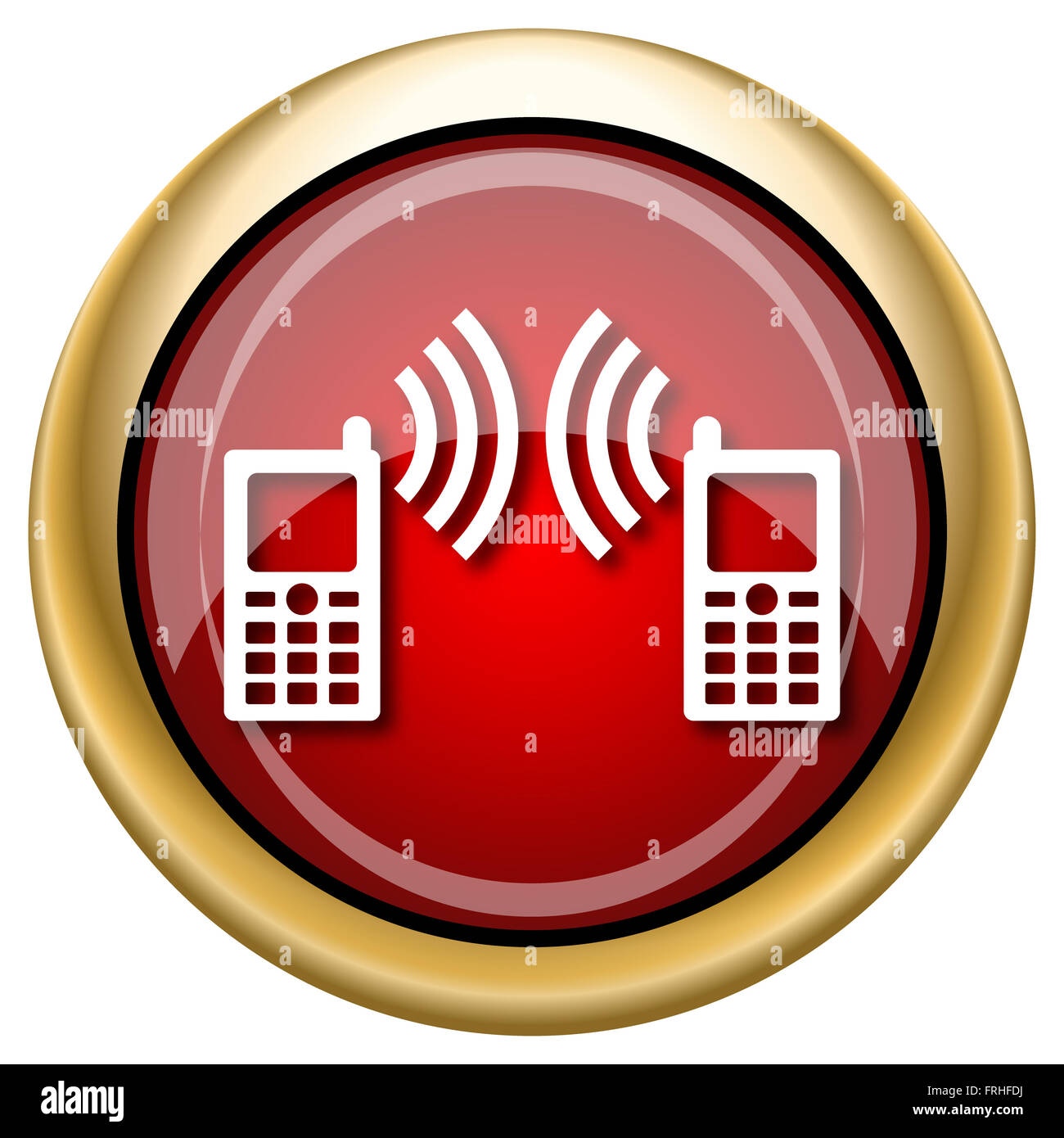 Phone red web icon golden hi-res stock photography and images - Alamy